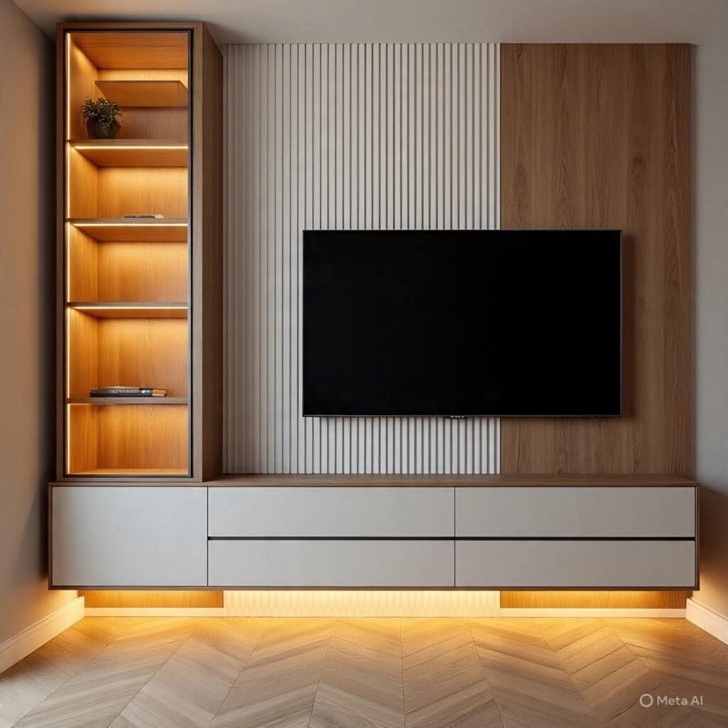 Orio TV wall console with LED Light - Dura Decor