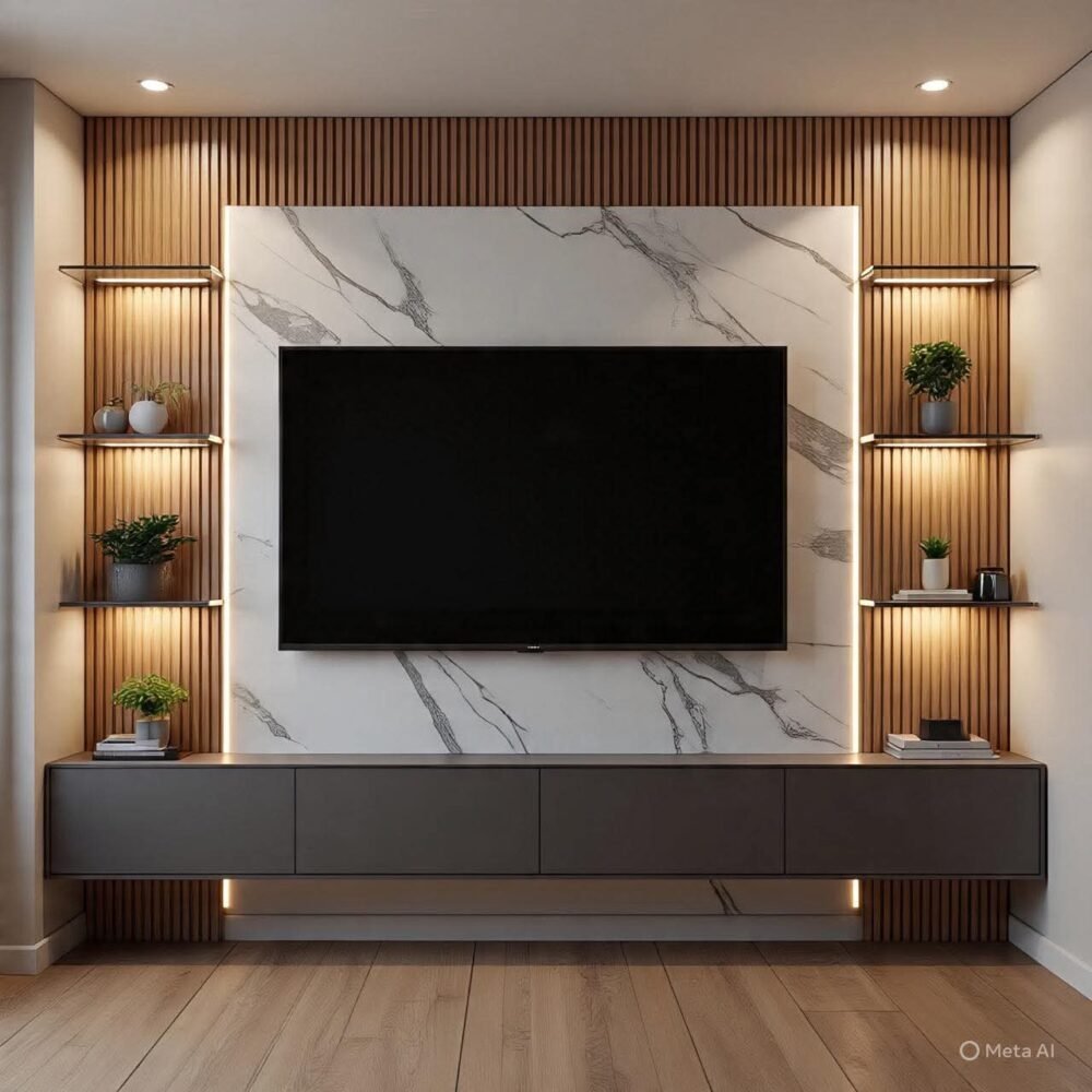Floating Media Wall TV Unit - Dura Decor